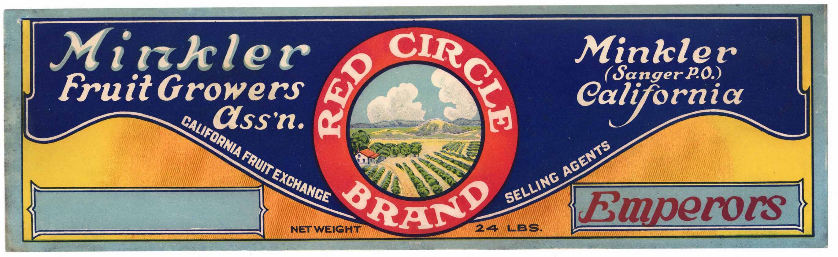 Red Circle Brand Vintage Sanger California Grape Crate Label, Emperors ...
