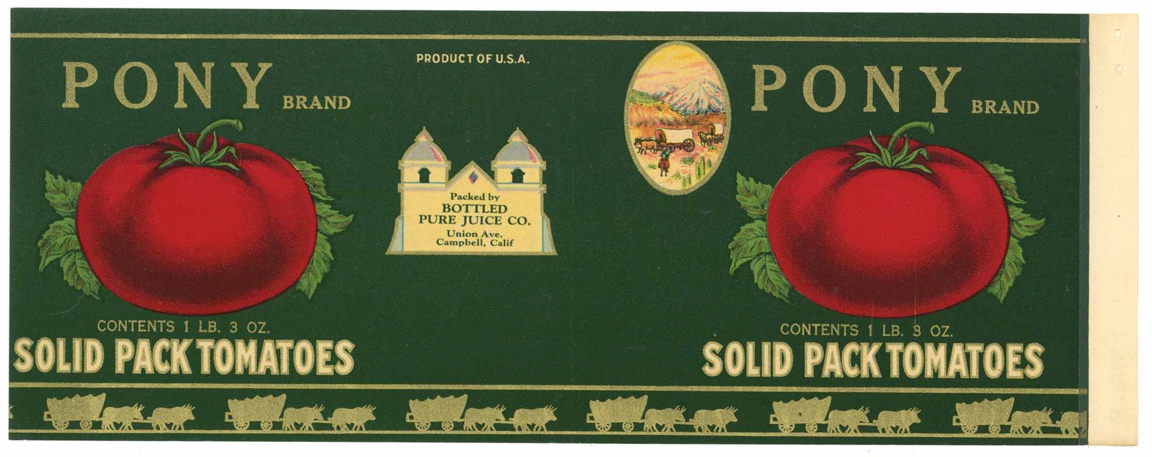 Pony Brand Vintage Campbell California Tomato Can Label – thelabelman