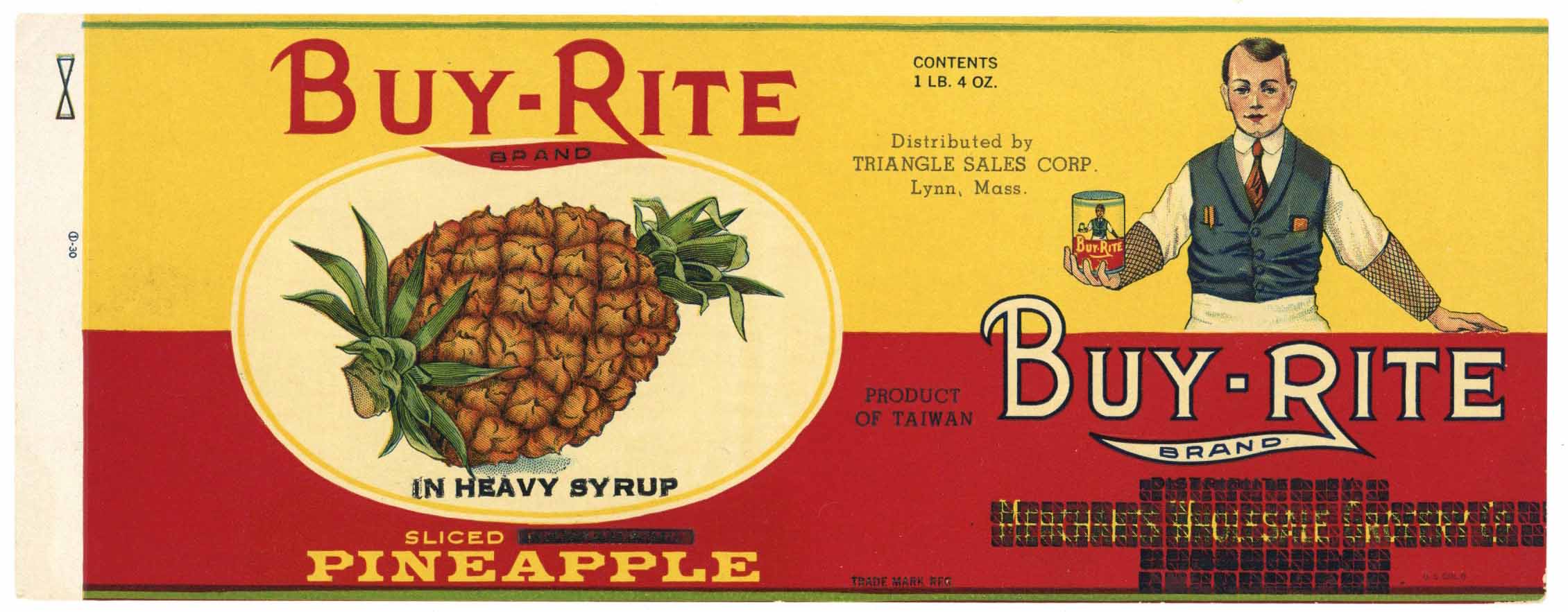 Buy-Rite Brand Vintage Lynn Massachusetts Pineapple Can Label – thelabelman