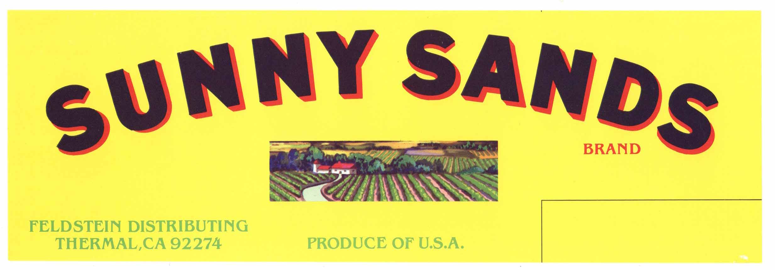 Sunny Sands Brand Vintage Thermal California Produce Crate Label ...