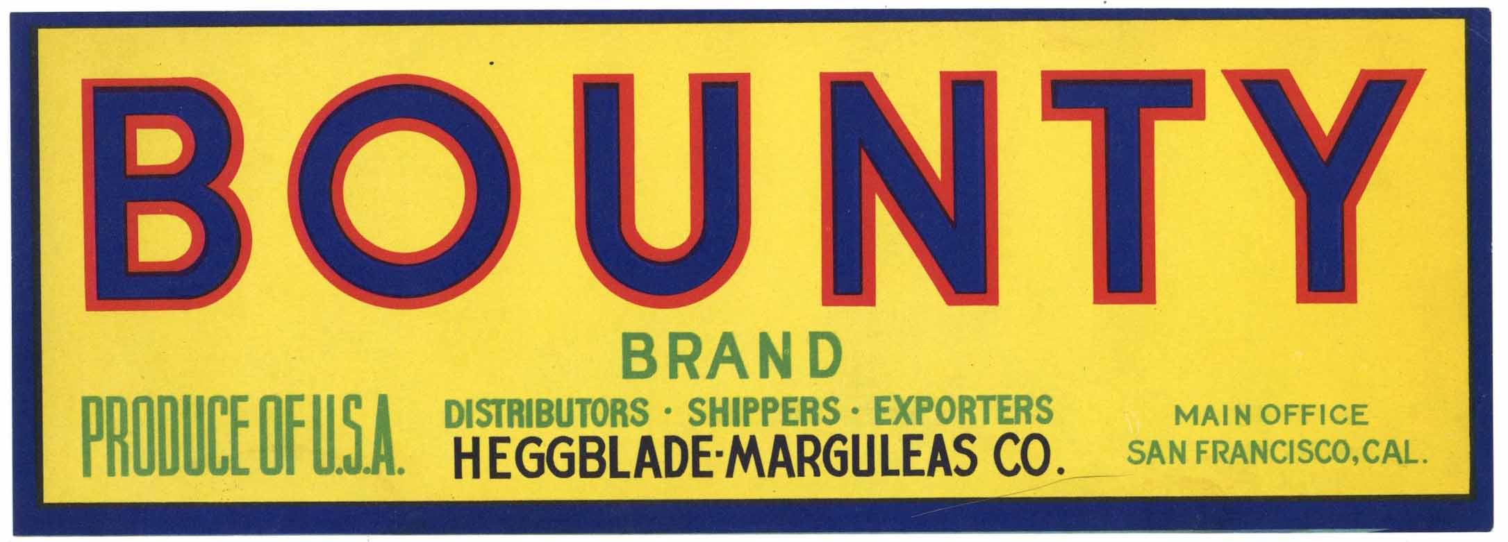 Bounty Brand Vintage Fruit Crate Label, lug – thelabelman