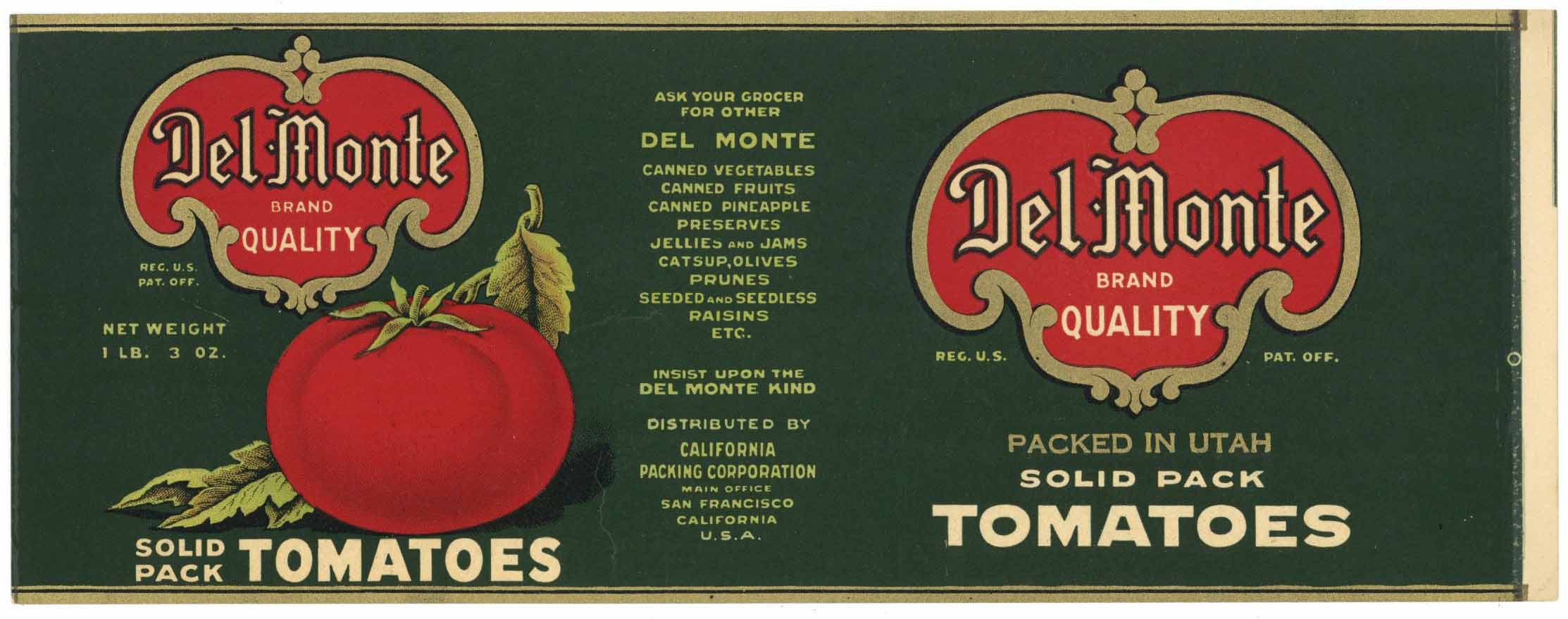 Del Monte Brand Vintage Tomato Can Label – thelabelman
