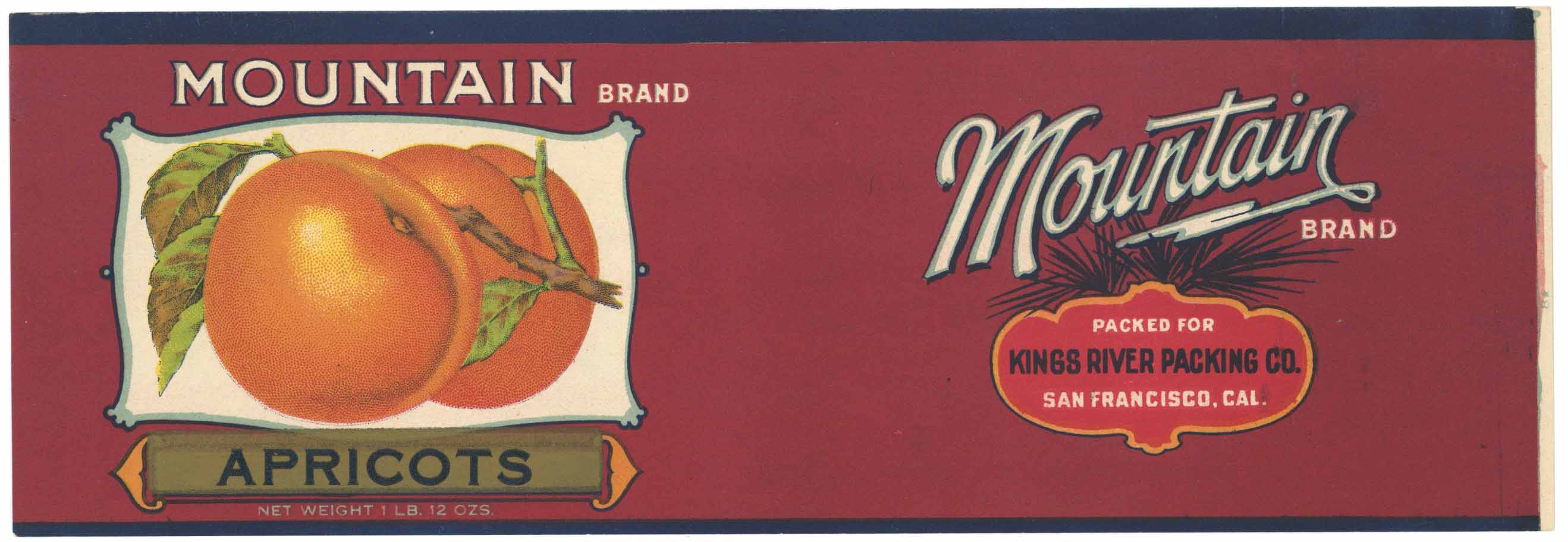 Mountain Brand Vintage Apricots Can Label – thelabelman