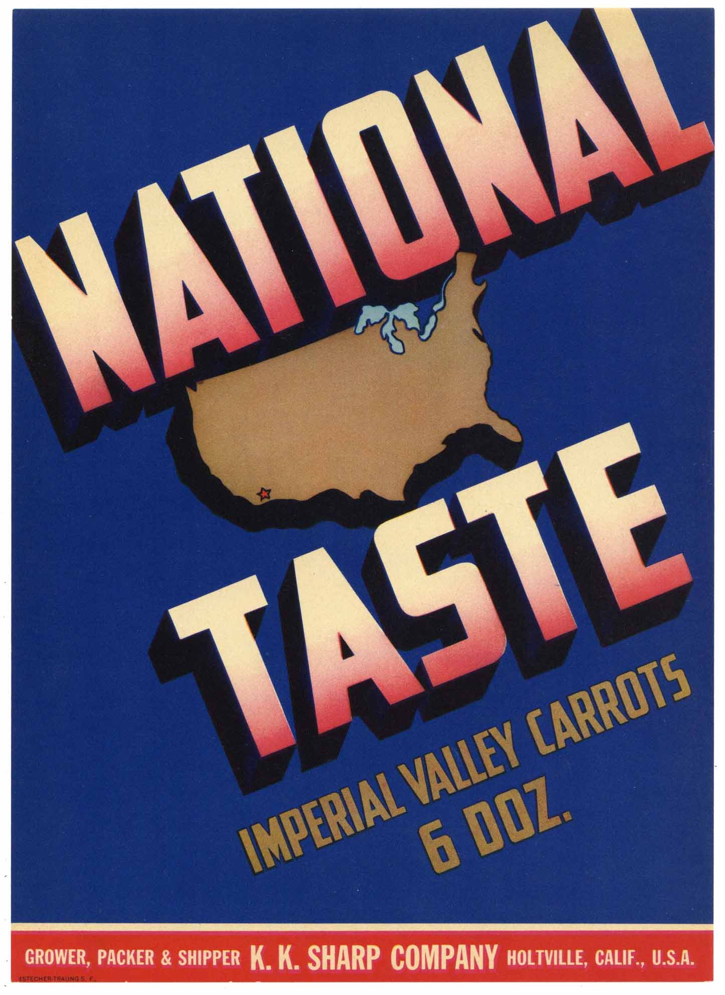 National Taste Brand Vintage Holtville California Vegetable Crate Labe ...