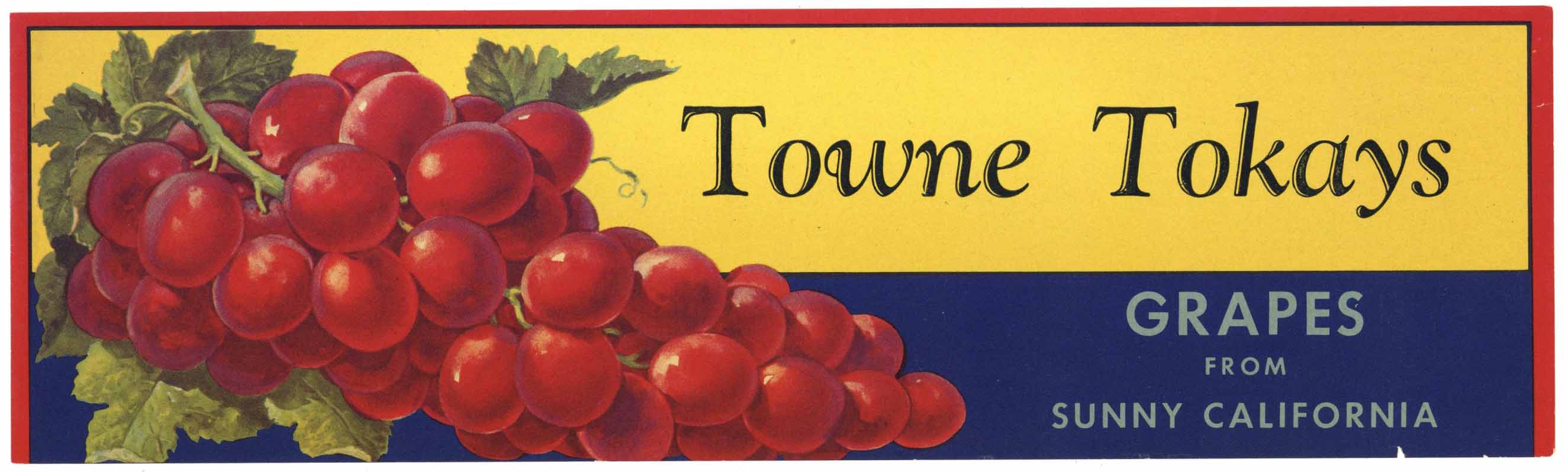 Towne Tokays Brand Vintage Tokay Grape Crate Label – thelabelman