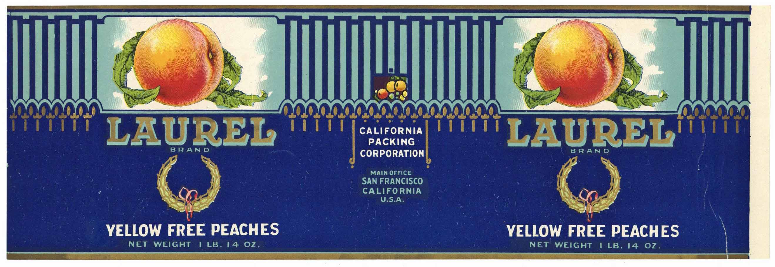 Laurel Brand Vintage Peach Can Label – thelabelman