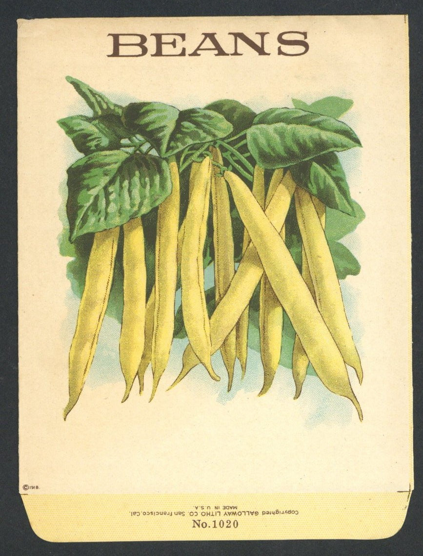 Beans Antique Stock Seed Packet – thelabelman