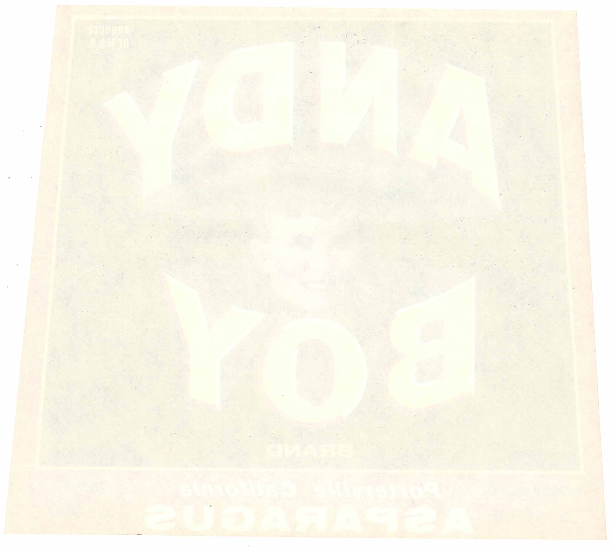 Andy Boy Brand Vintage Porterville California Asparagus Crate Label ...