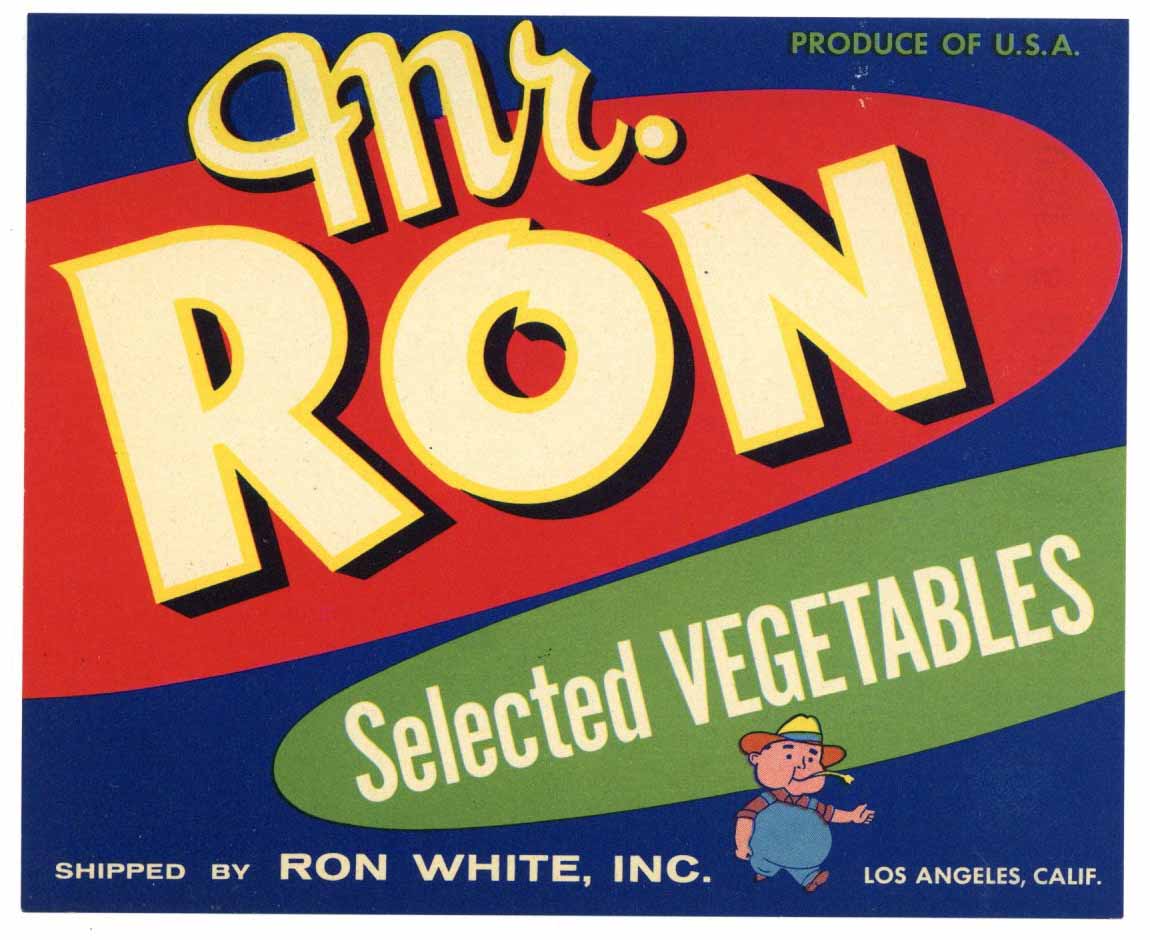 Mr. Ron Brand Vintage California Vegetable Crate Label – thelabelman