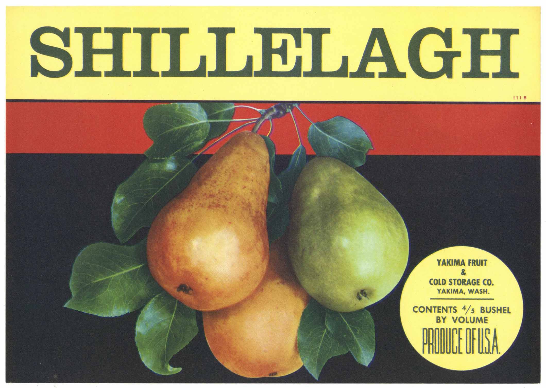 Shillelagh Brand Vintage Yakima Washington Pear Crate Label – thelabelman