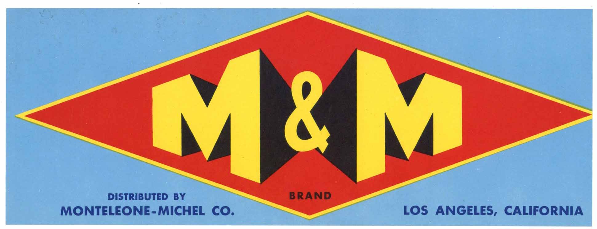 M & M Brand Vintage California Produce Crate Label – thelabelman