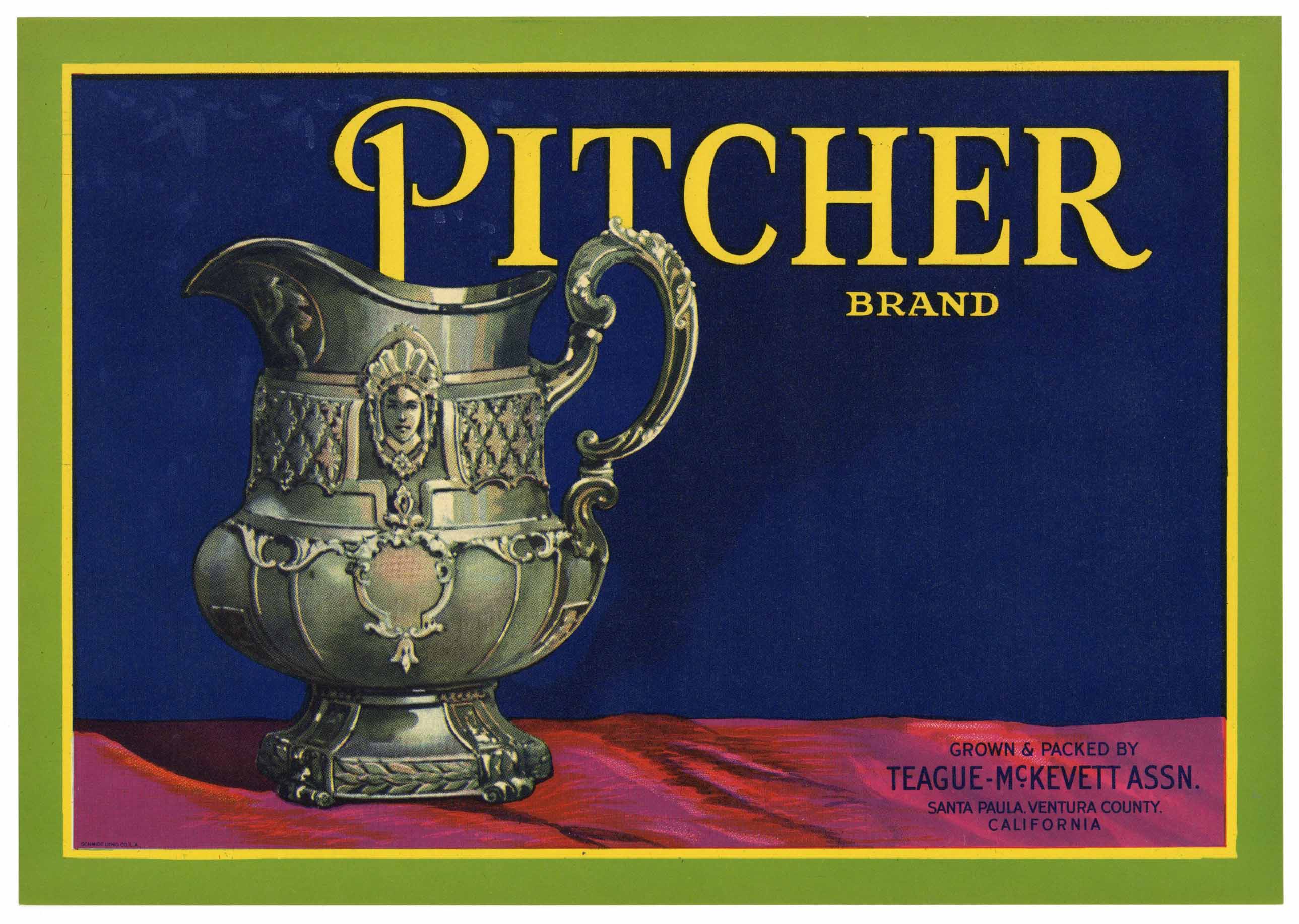 Pitcher Brand Vintage Santa Paula Lemon Crate Label – thelabelman