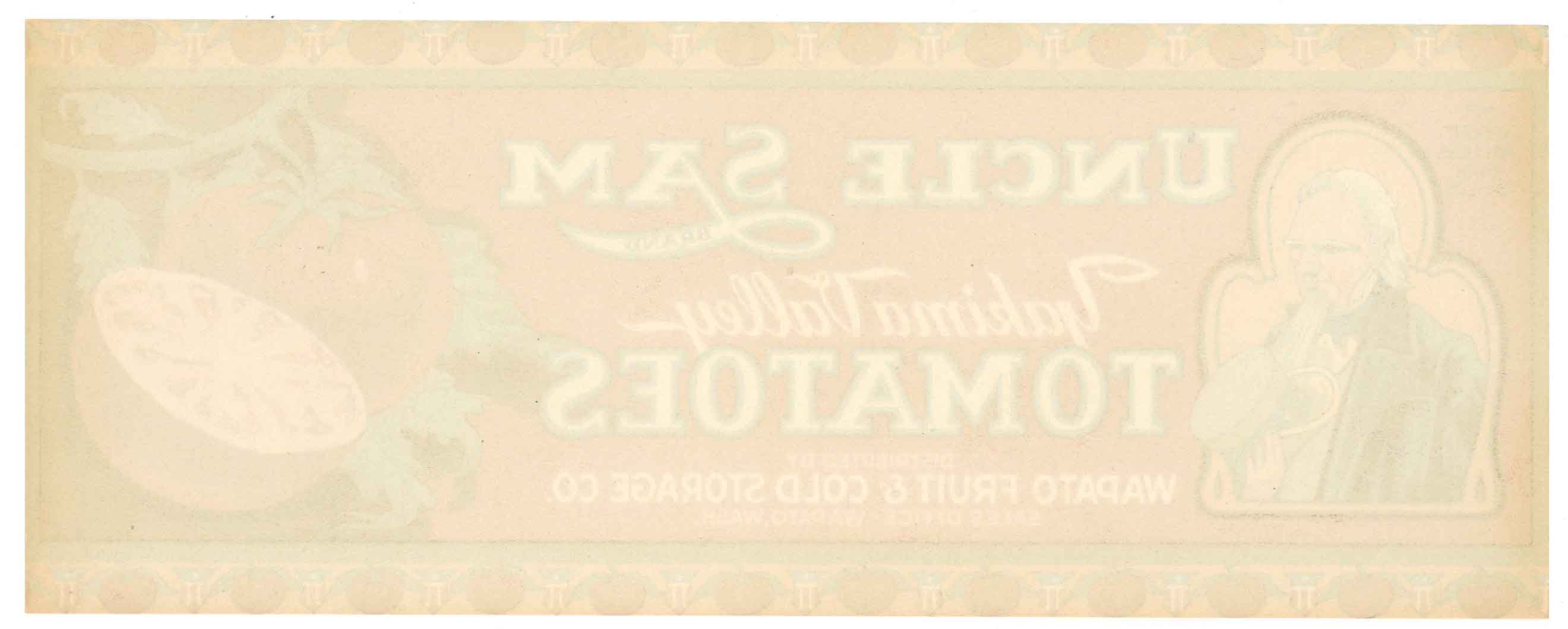 Uncle Sam Brand Vintage Washington Tomato Crate Label – thelabelman