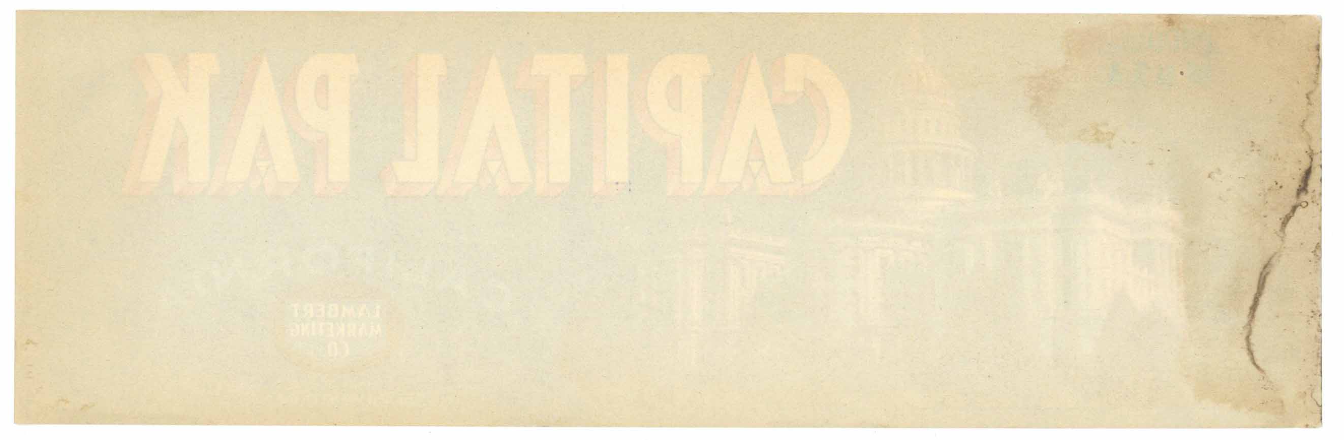 Capital Pak Brand Vintage Sacramento Produce Crate Label – thelabelman