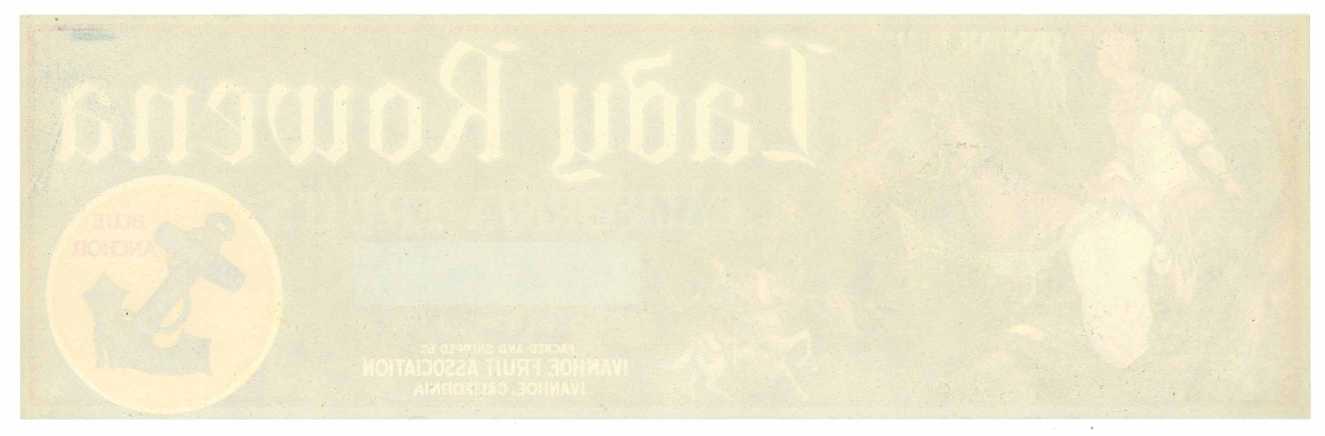 Lady Rowena Brand Vintage Ivanhoe Crate Label, older – thelabelman