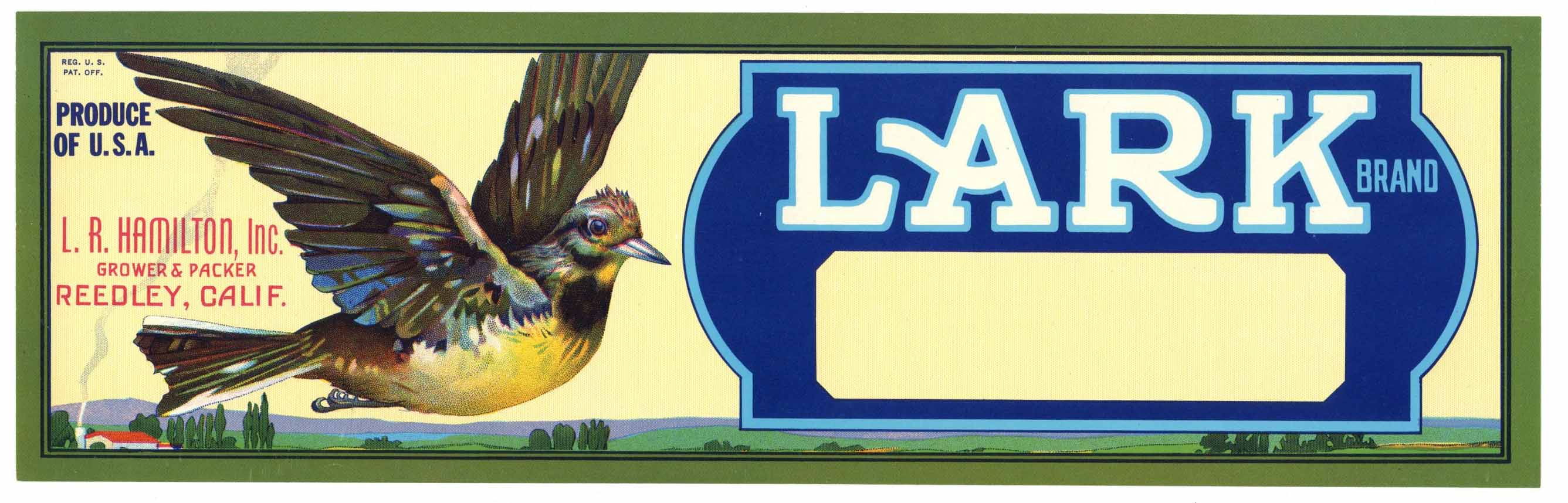 Lark Brand Vintage Reedley Crate Label – thelabelman