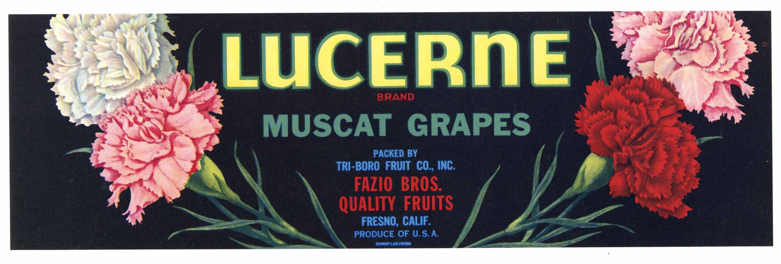 Lucerne Brand Vintage Fresno Muscat Grape Crate Label – thelabelman