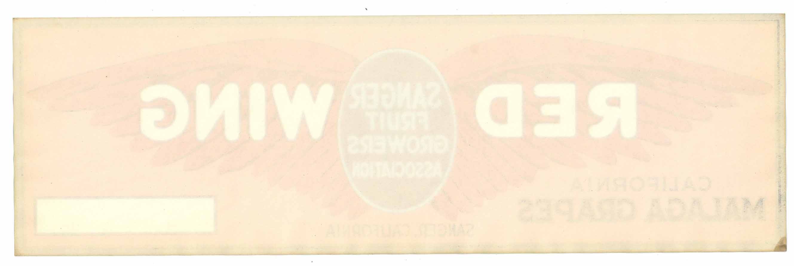 Red Wing Brand Vintage Sanger Grape Crate Label – thelabelman