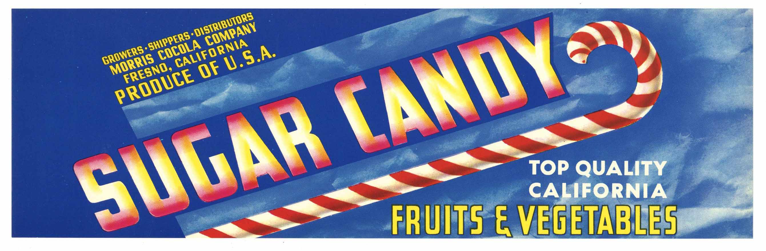 Sugar Candy Brand Vintage Fresno Fruit Crate Label – thelabelman