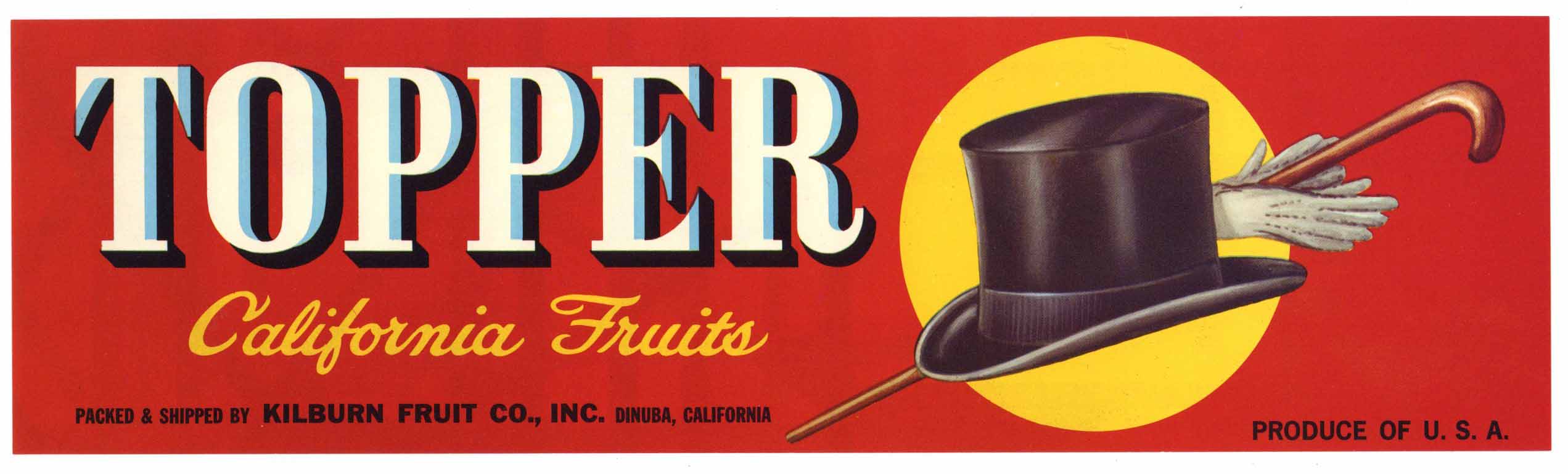 Topper Brand Vintage Dinuba Produce Crate Label – thelabelman