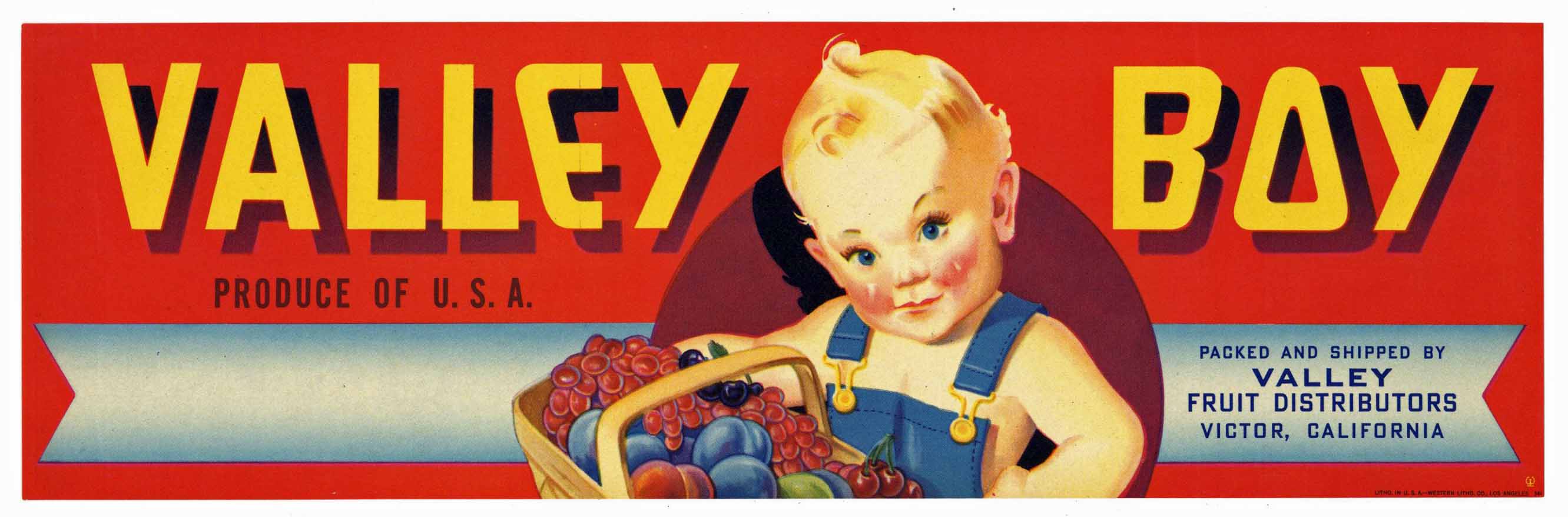Valley Boy Brand Vintage Victor Fruit Crate Label – thelabelman