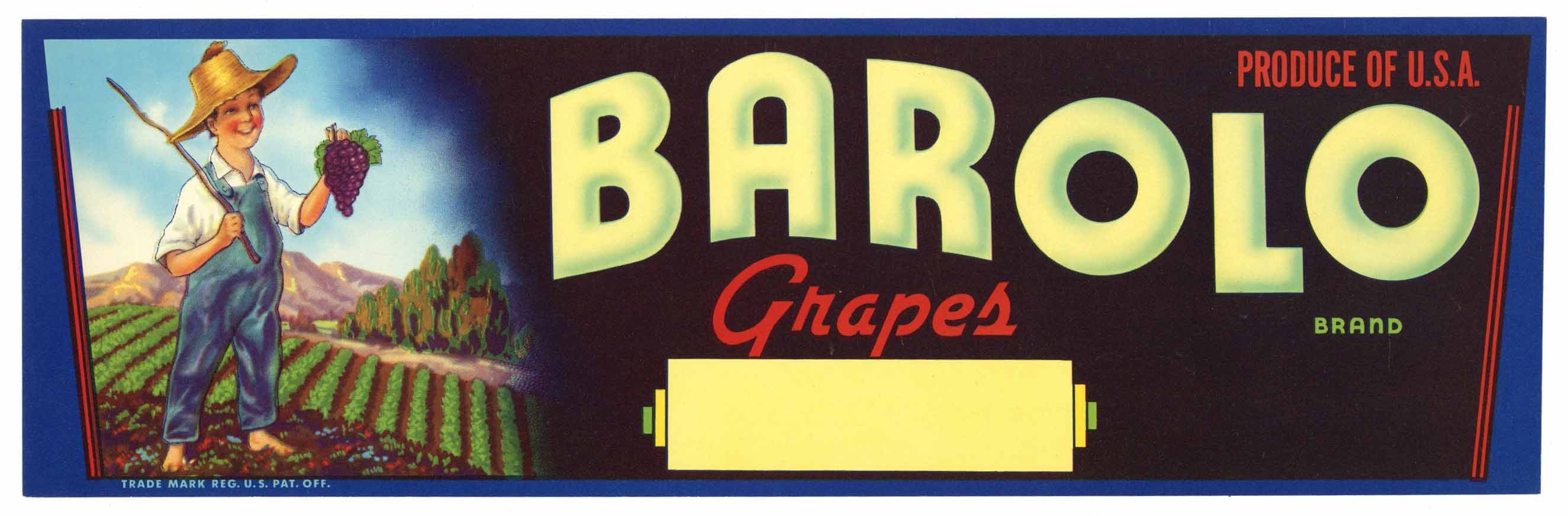 Barolo Brand Vintage Grape Crate Label – thelabelman