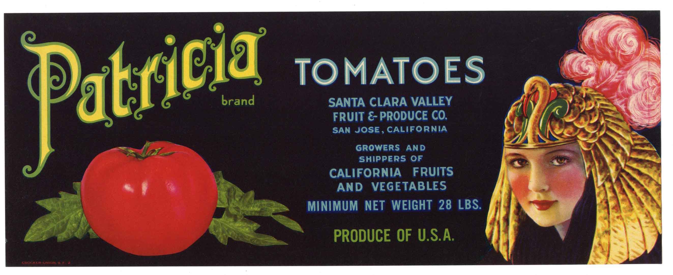 Patricia Brand Vintage San Jose Tomato Crate Label – thelabelman