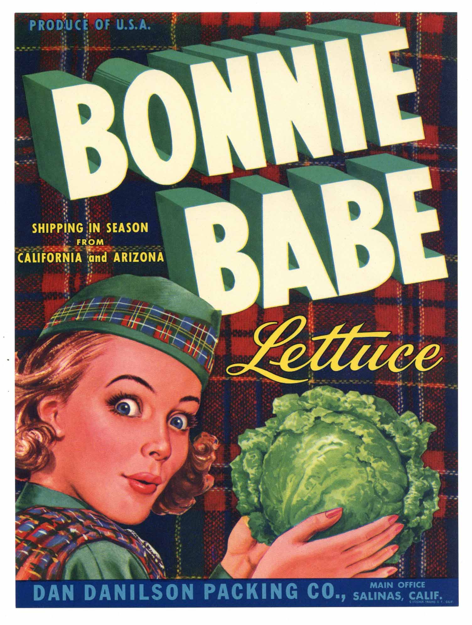 Bonnie Babe Brand Vintage Salinas Vegetable Crate Label – thelabelman