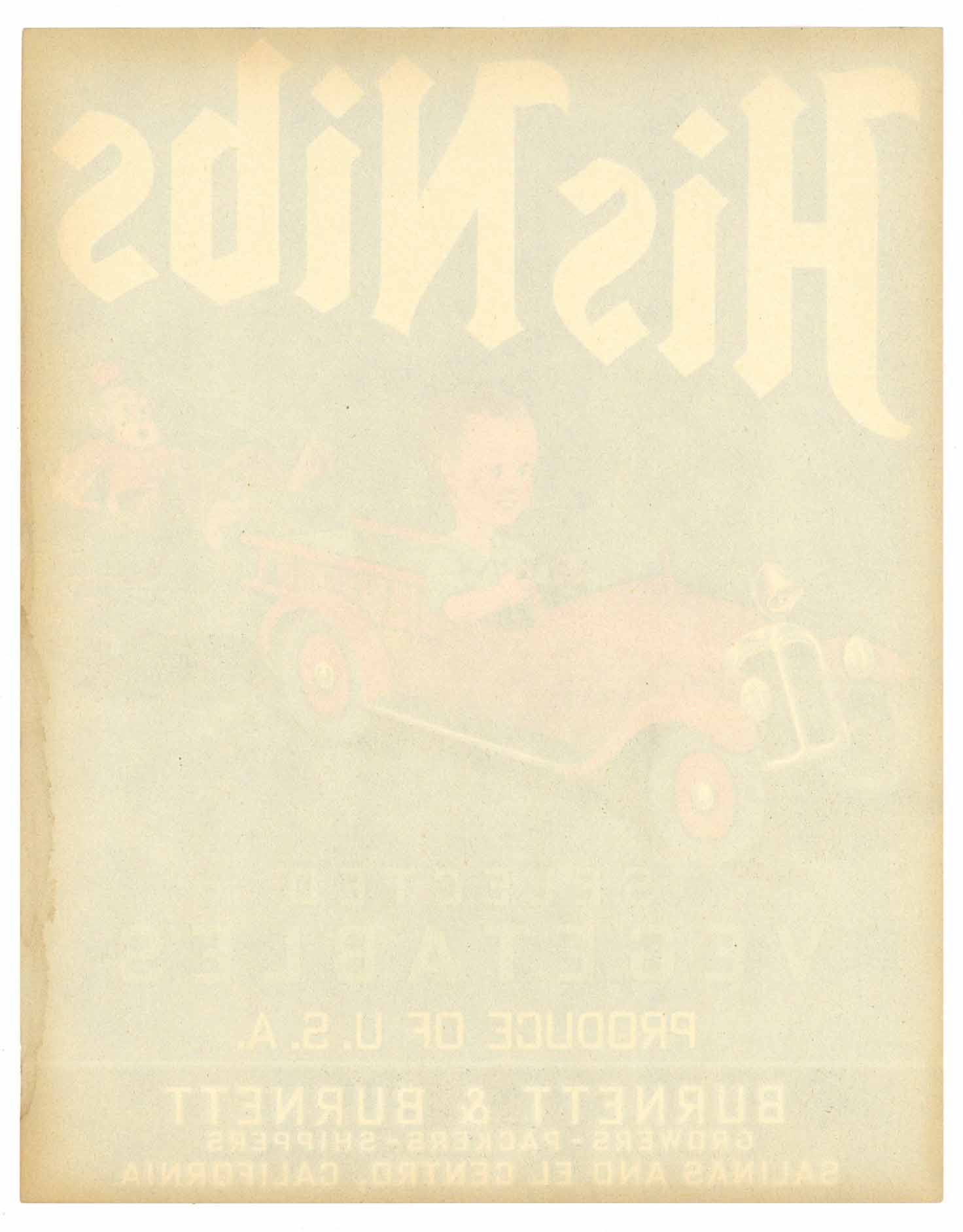 His Nibs Brand Vintage Salinas Vegetable Crate Label – thelabelman