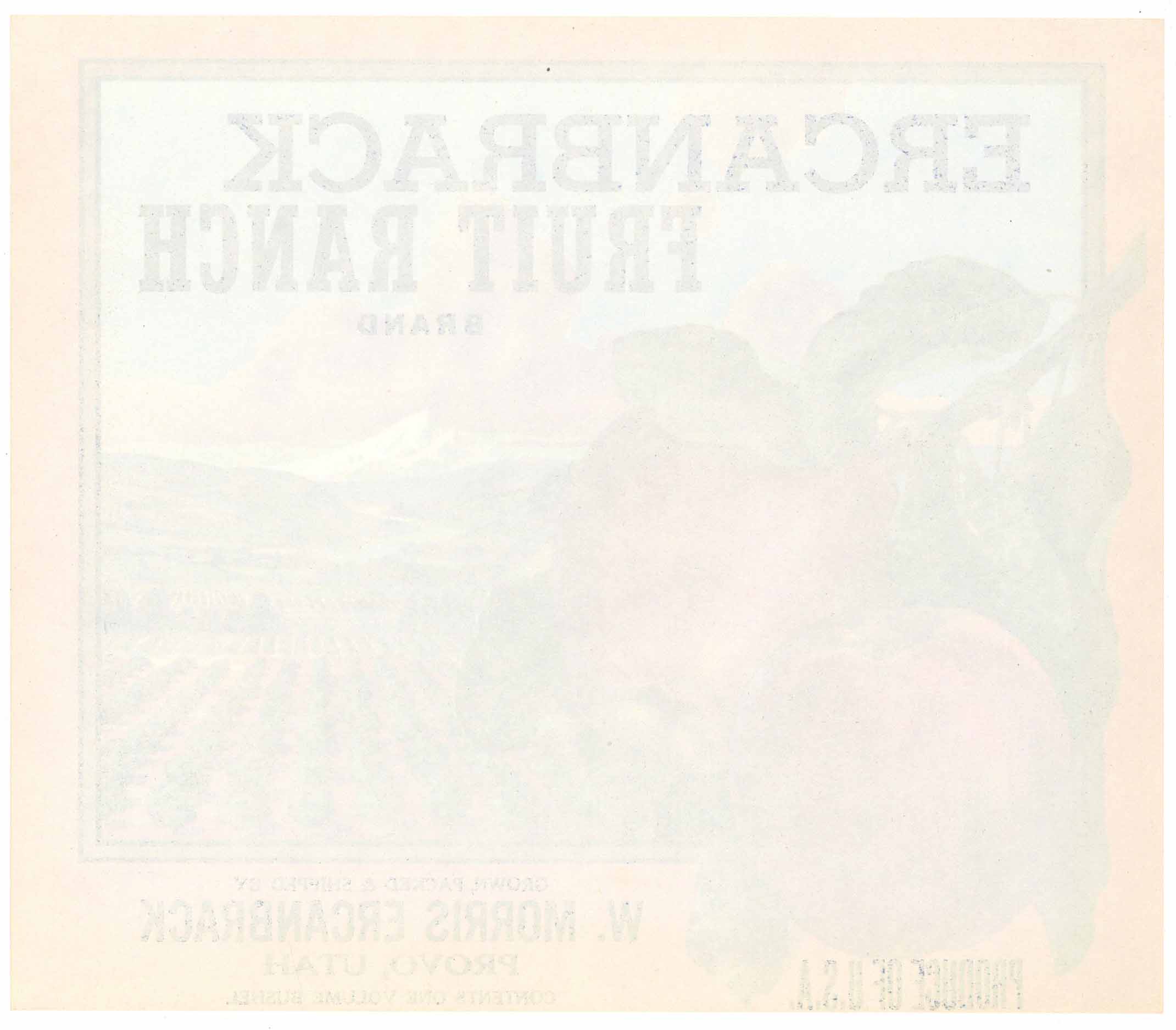 Ercanbrack Fruit Ranch Brand Vintage Provo Utah Apple Crate Label ...