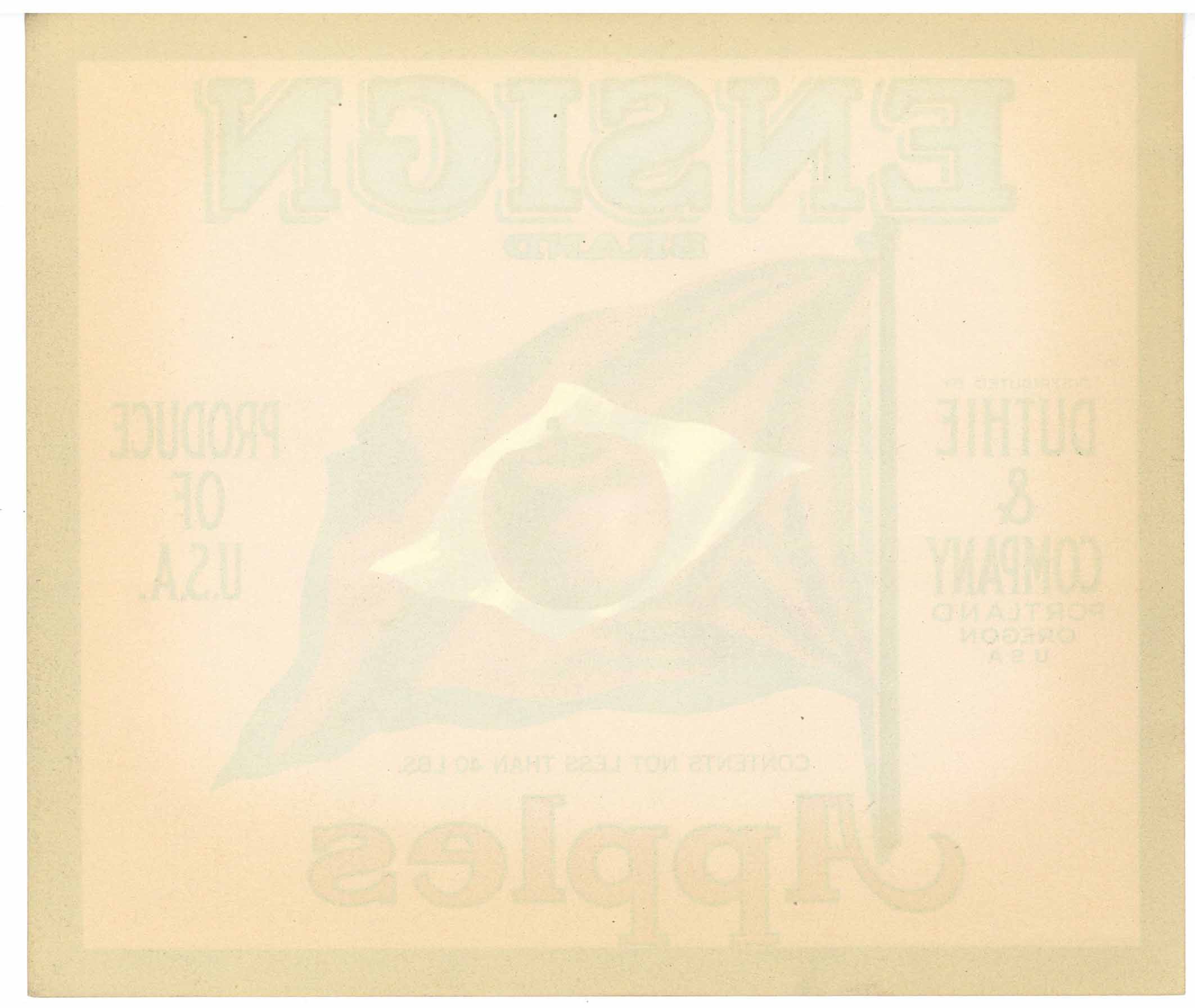 Ensign Brand Vintage Portland Oregon Apple Crate Label, red flag ...