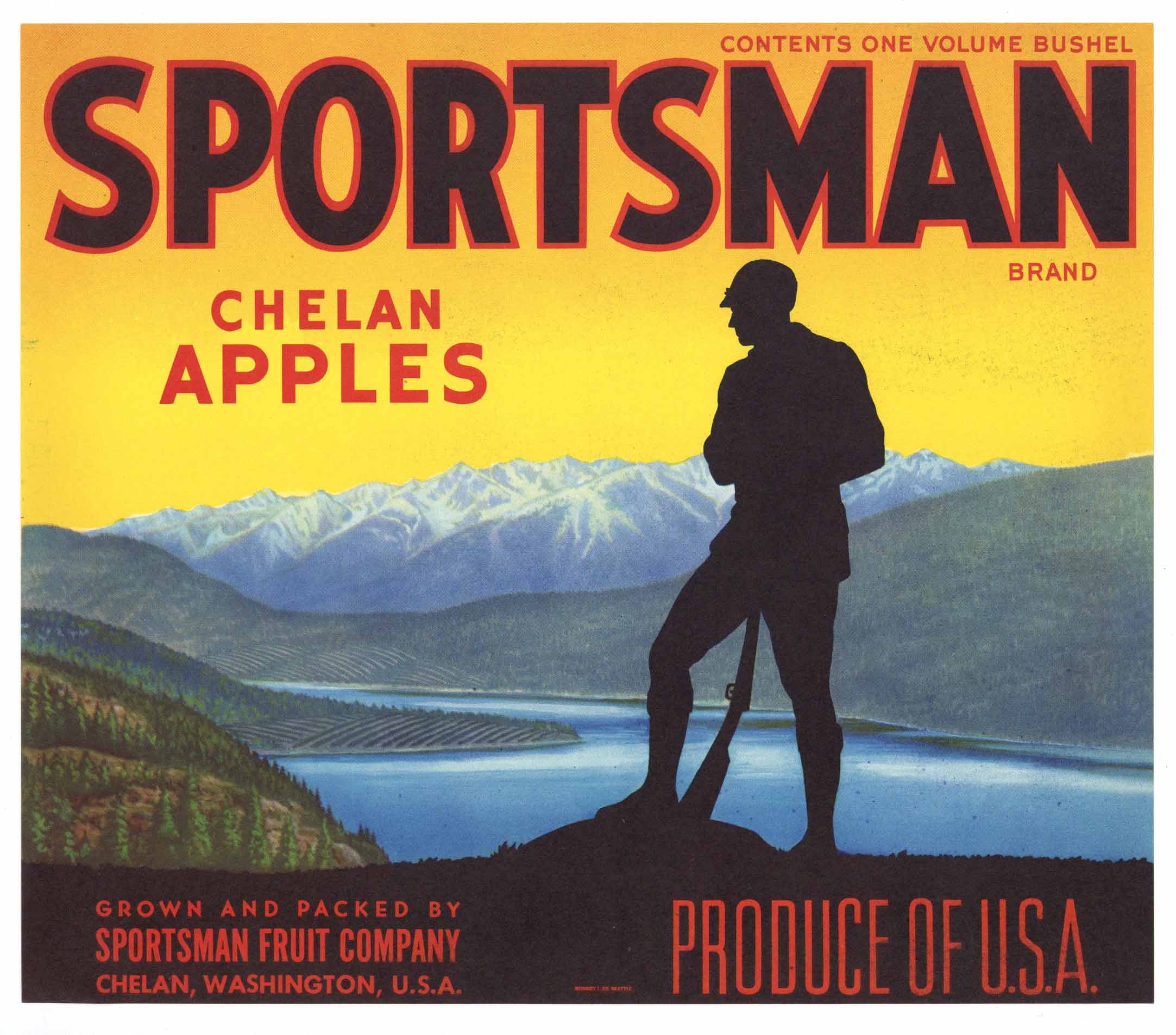 Sportsman Brand Vintage Chelan Washington Apple Crate Label – thelabelman