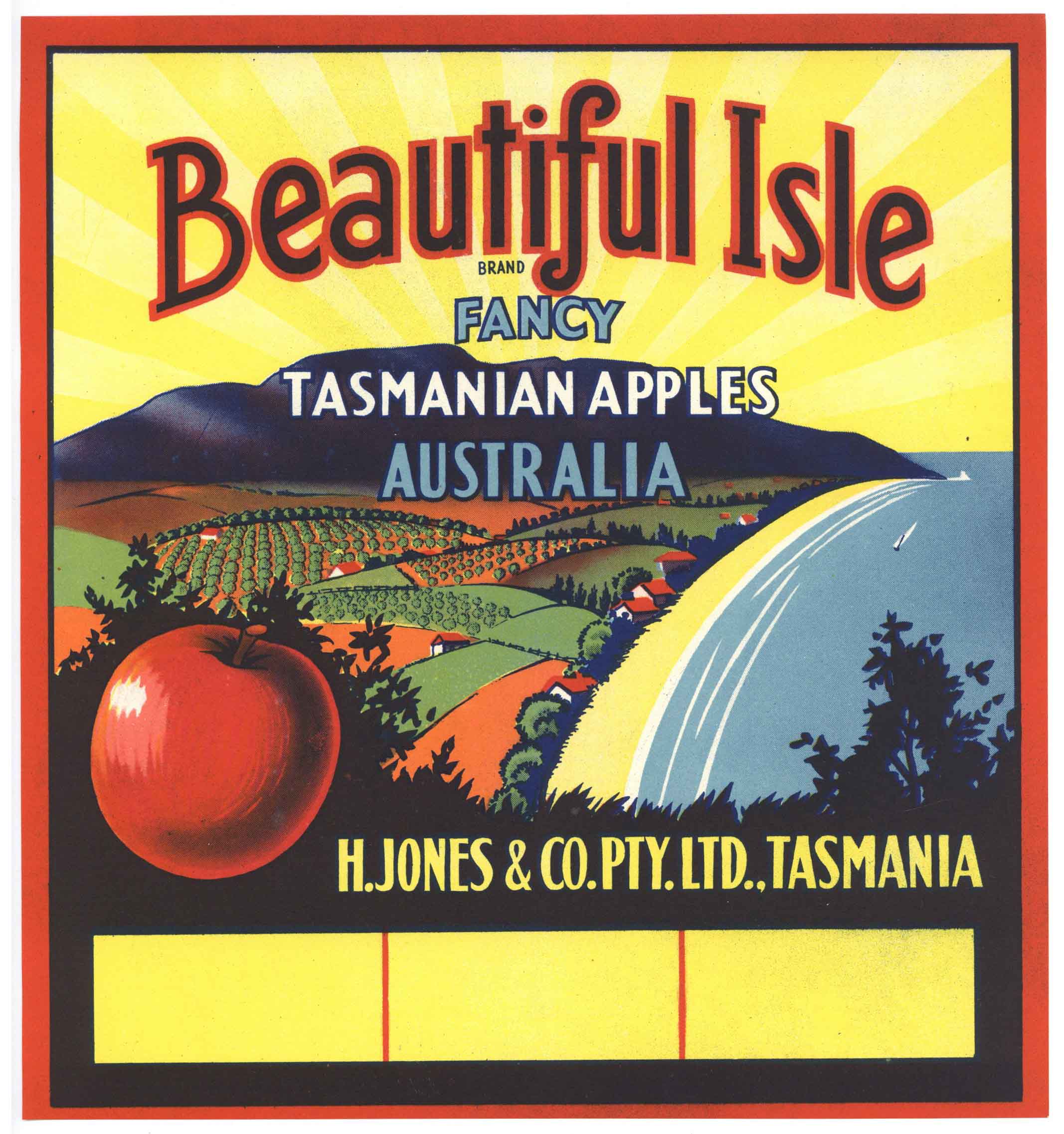 Beautiful Isle Brand Vintage Australian Apple Crate Label – thelabelman