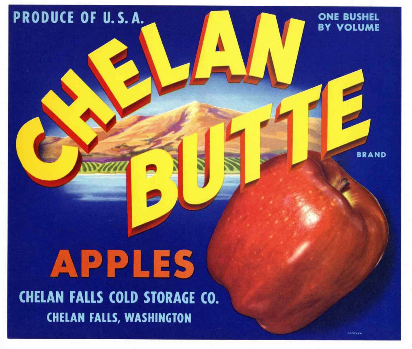 Chelan Butte Brand Vintage Washington Apple Crate Label – thelabelman