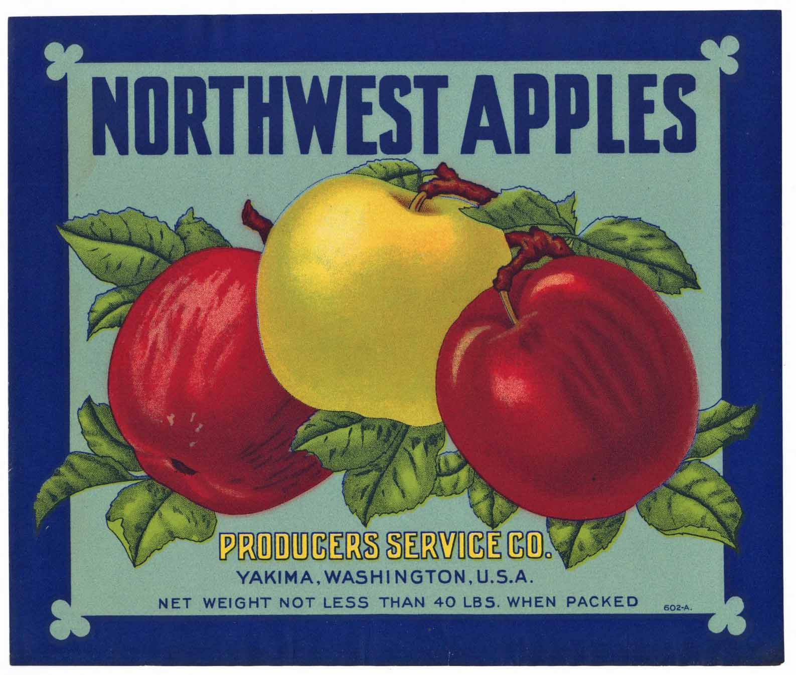 Northwest Apples Brand Vintage Washington Apple Crate Label – thelabelman