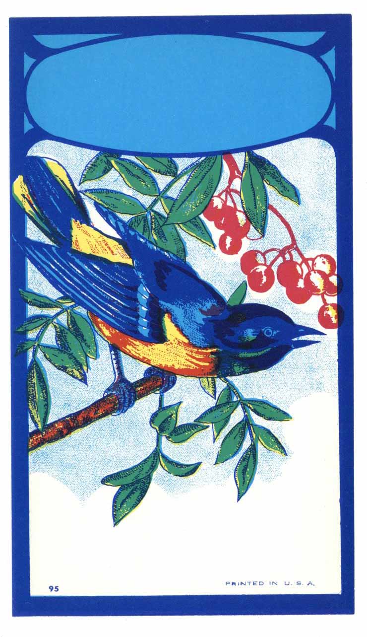 Stock Broom Label With Blue Bird – thelabelman
