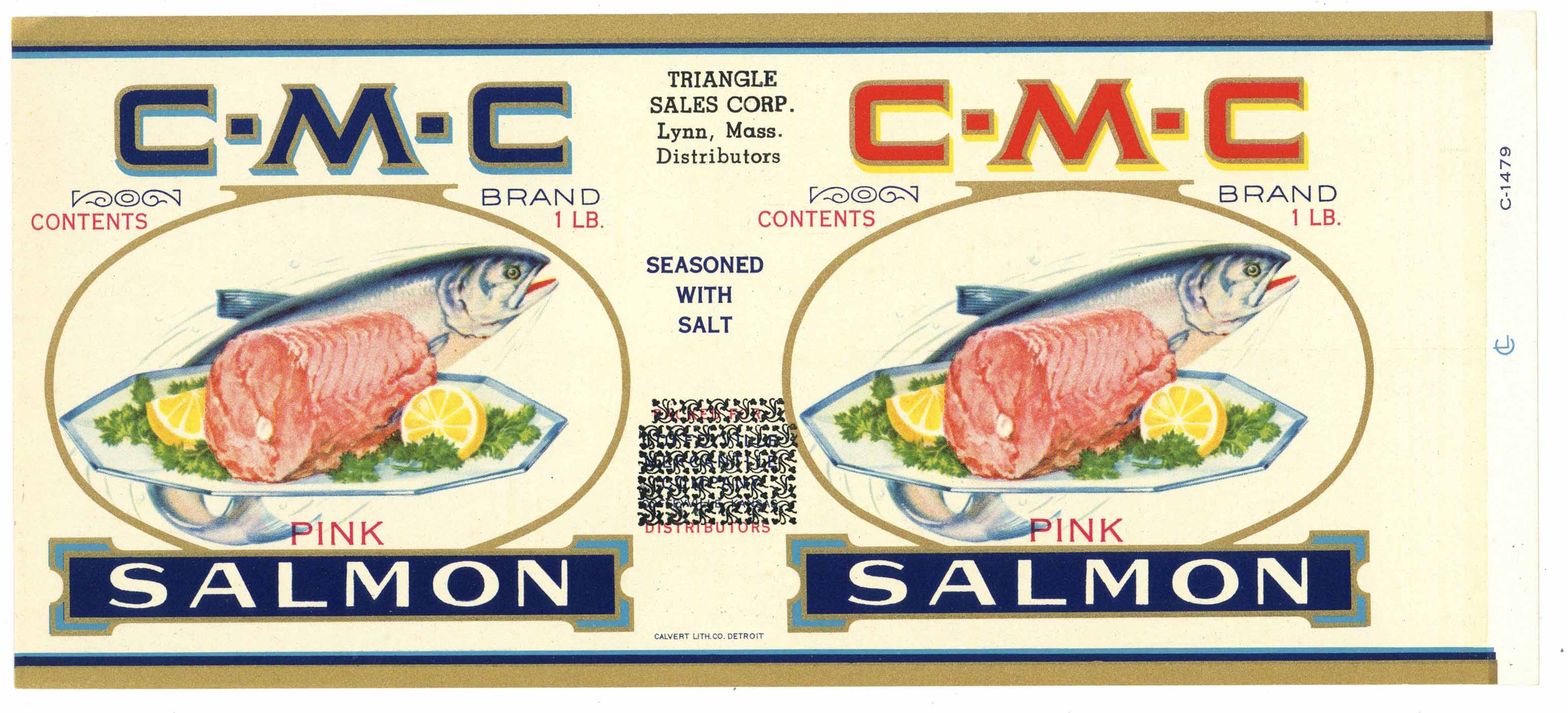 C-M-C Brand Vintage Salmon Can Label – thelabelman