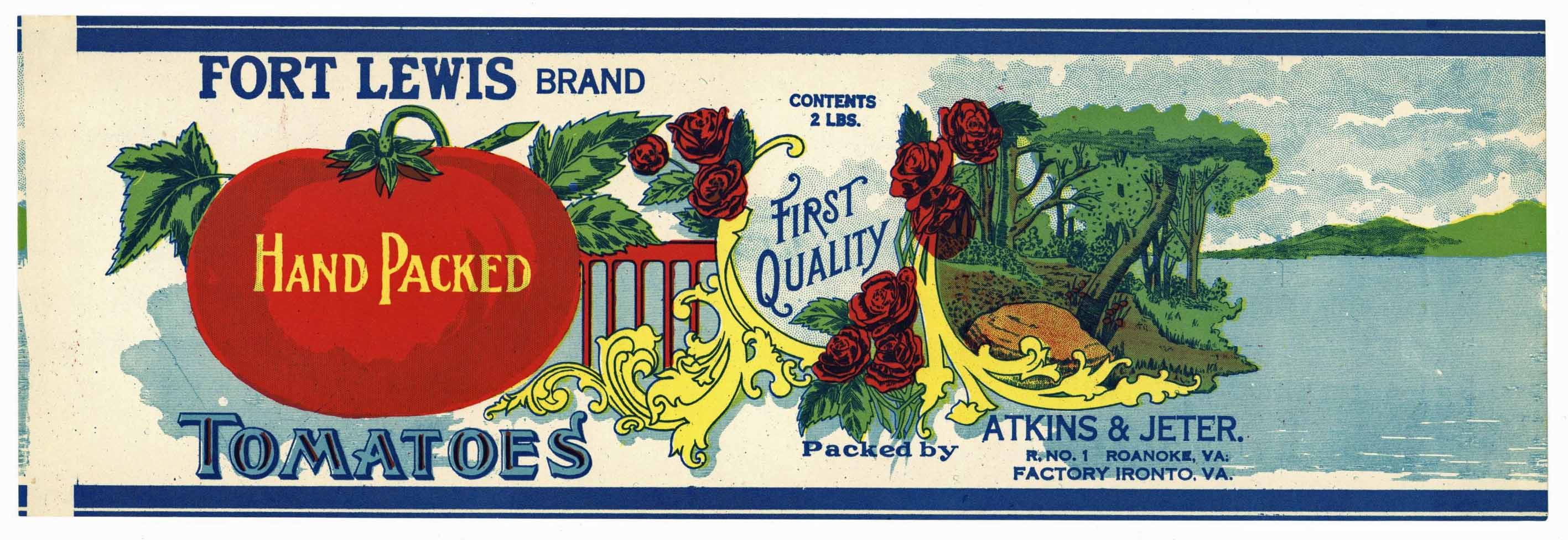 Fort Lewis Brand Vintage Virginia Tomato Can Label – thelabelman