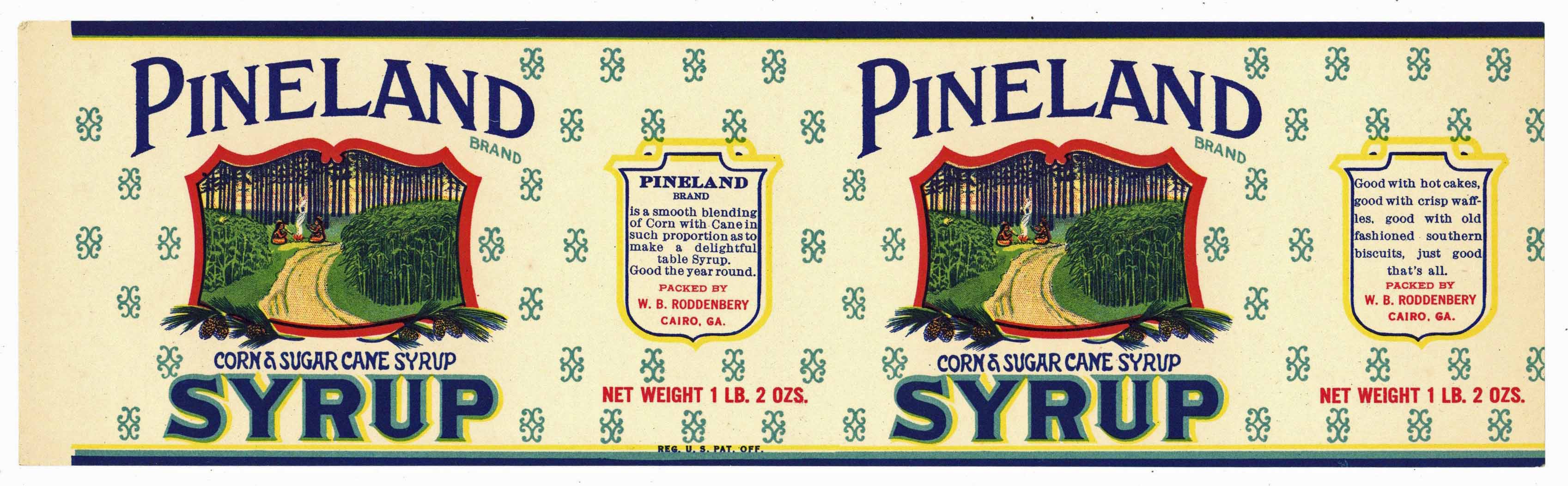 Pineland Brand Vintage Cairo Georgia Syrup Can Label – thelabelman