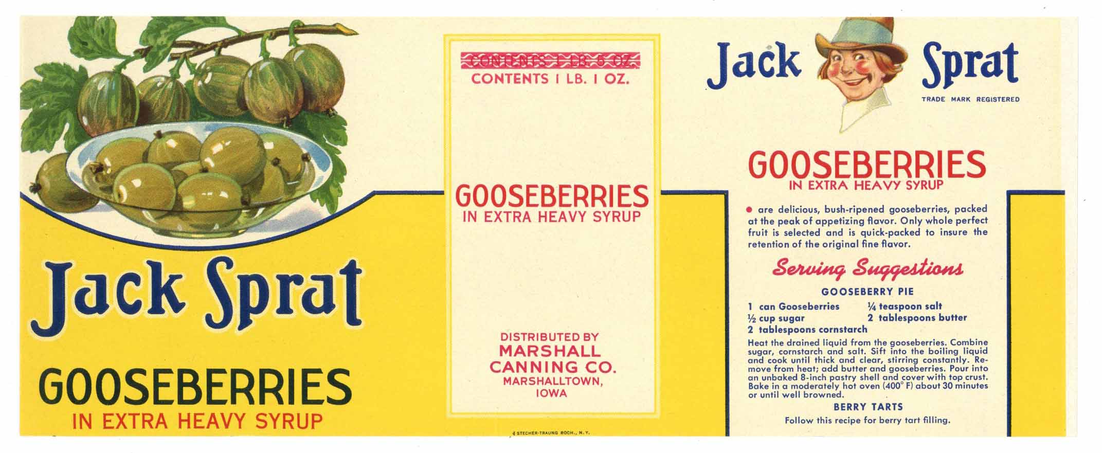 Jack Sprat Brand Vintage Gooseberry Can Label – thelabelman