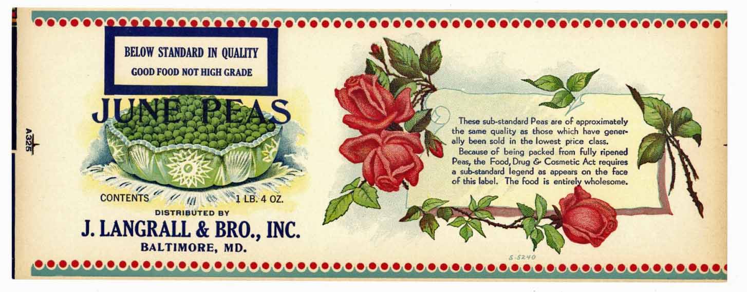 June Peas Brand Vintage Can Label – thelabelman
