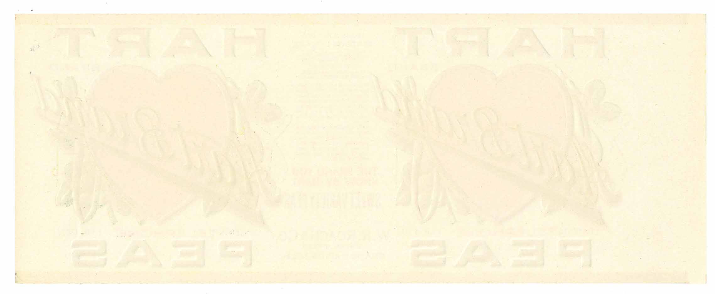 Hart Brand Vintage Grand Rapids Michigan Peas Can Label – thelabelman