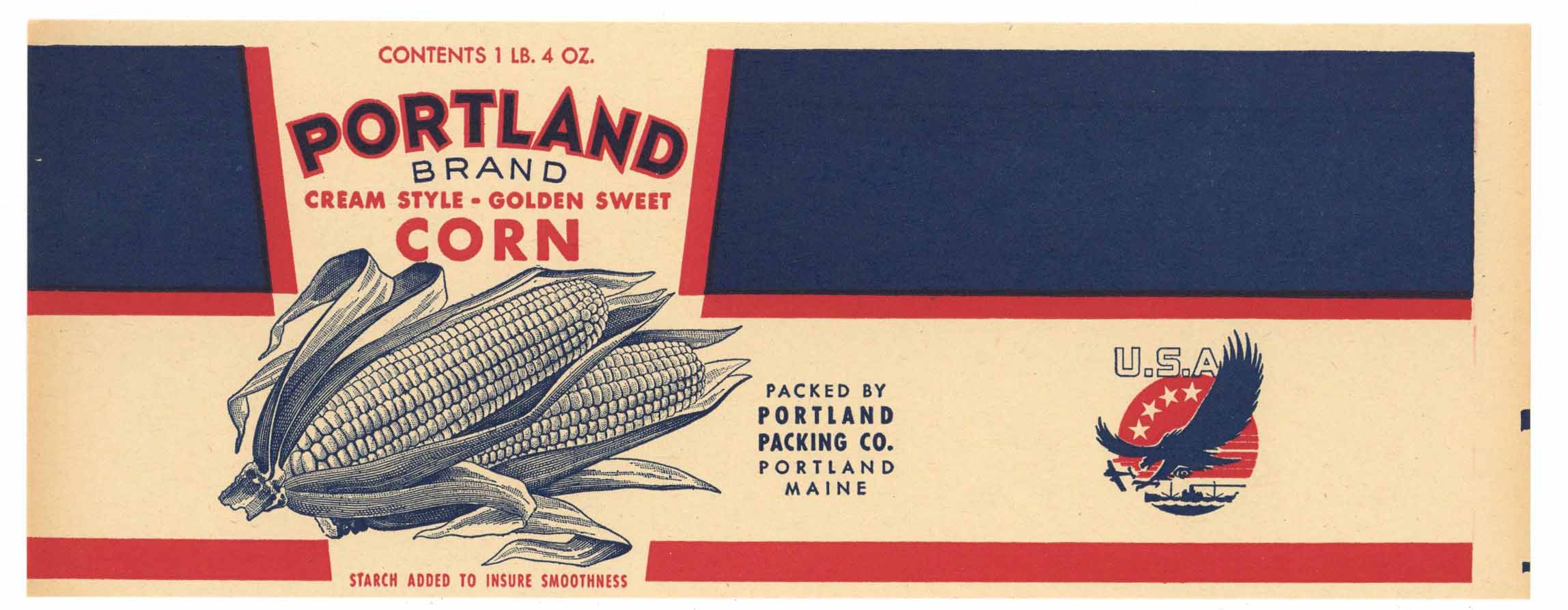 Portland Brand Vintage Maine Corn Can Label – thelabelman