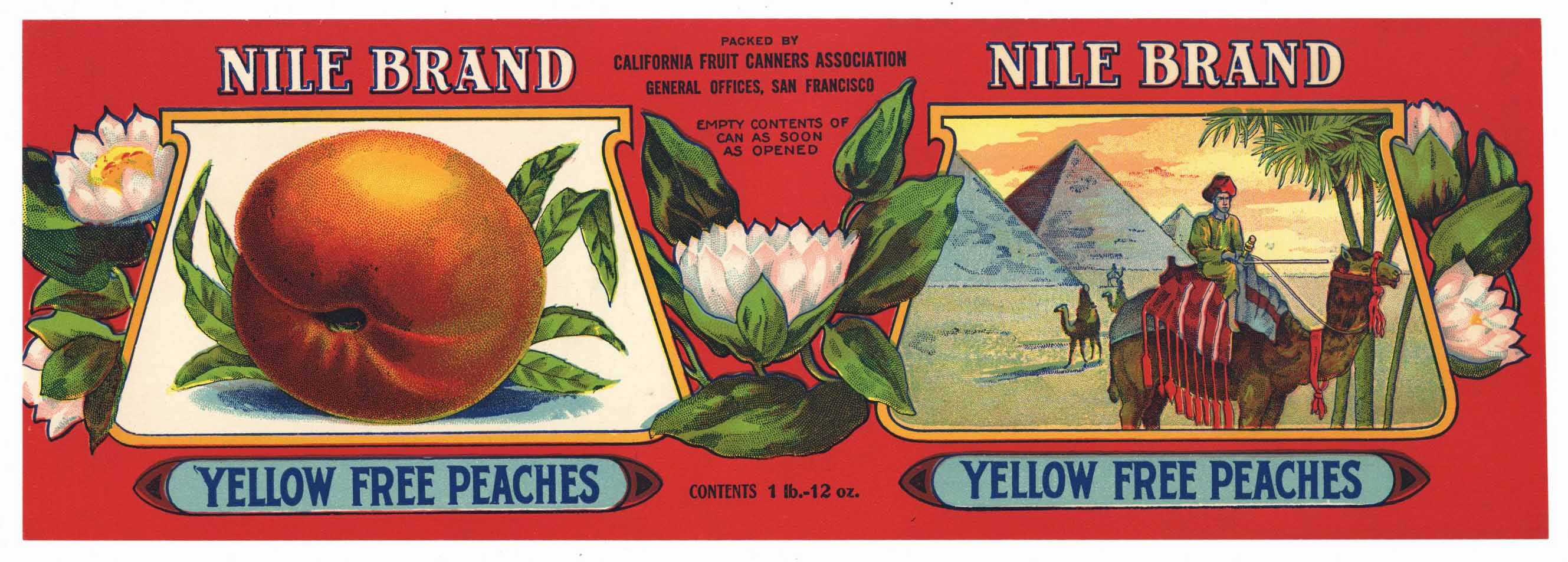 Nile Brand Vintage Peach Can Label – thelabelman