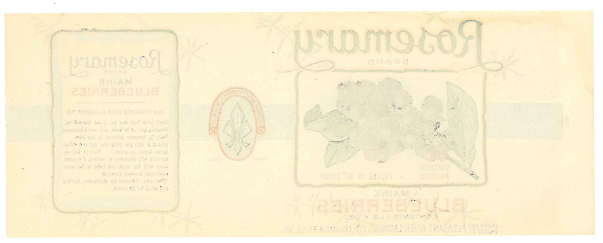 Rosemary Brand Vintage Maine Blueberry Can Label – thelabelman