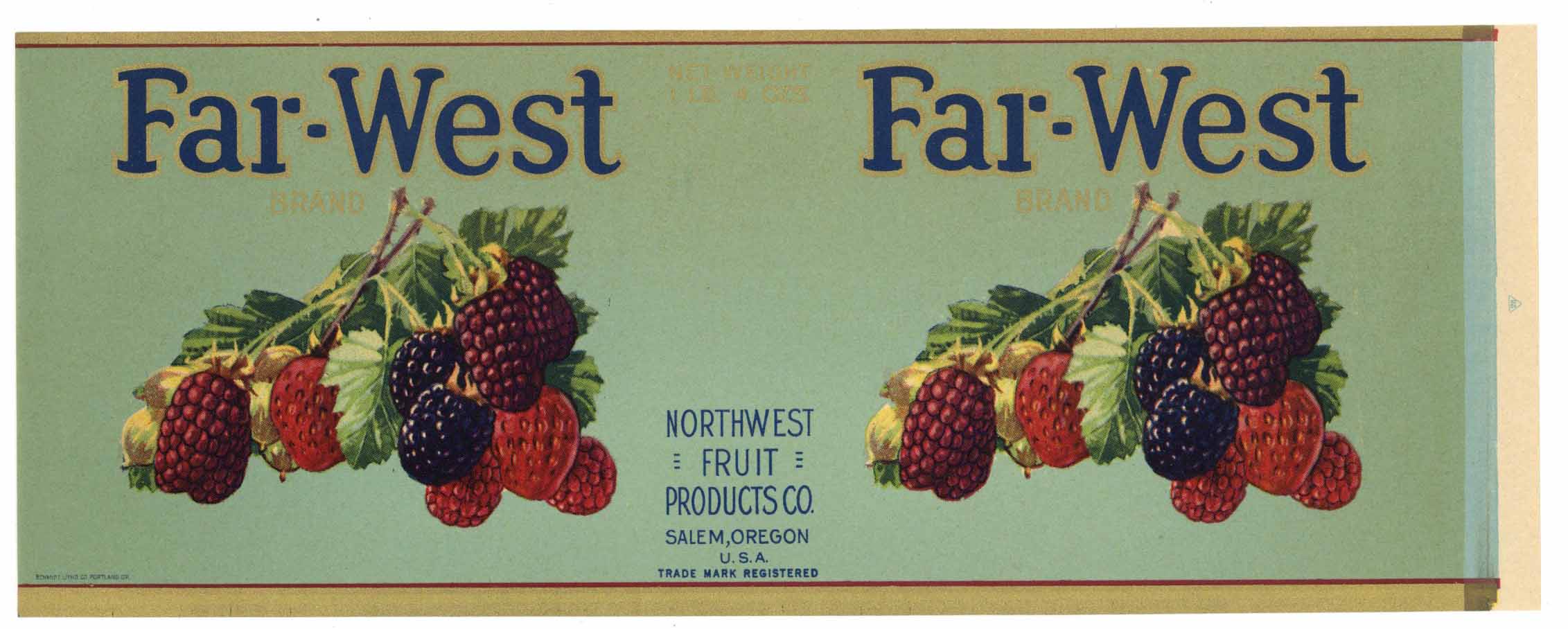 Far West Brand Vintage Salem Oregon Berry Can Label – thelabelman