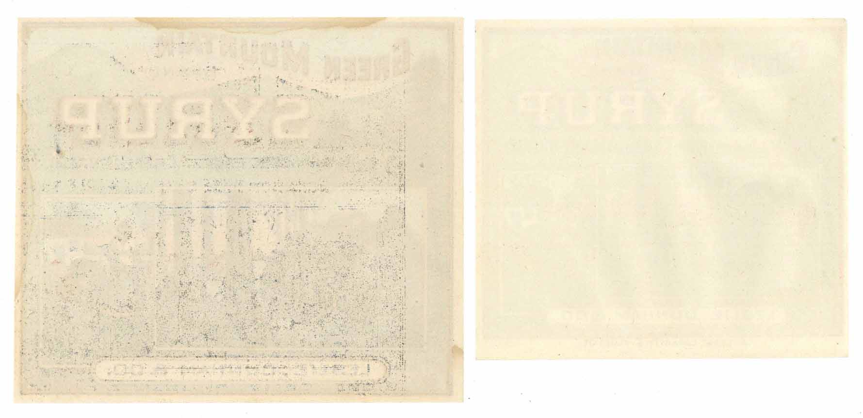 Green Mountain Brand Vintage Syrup Labels, set of two – thelabelman