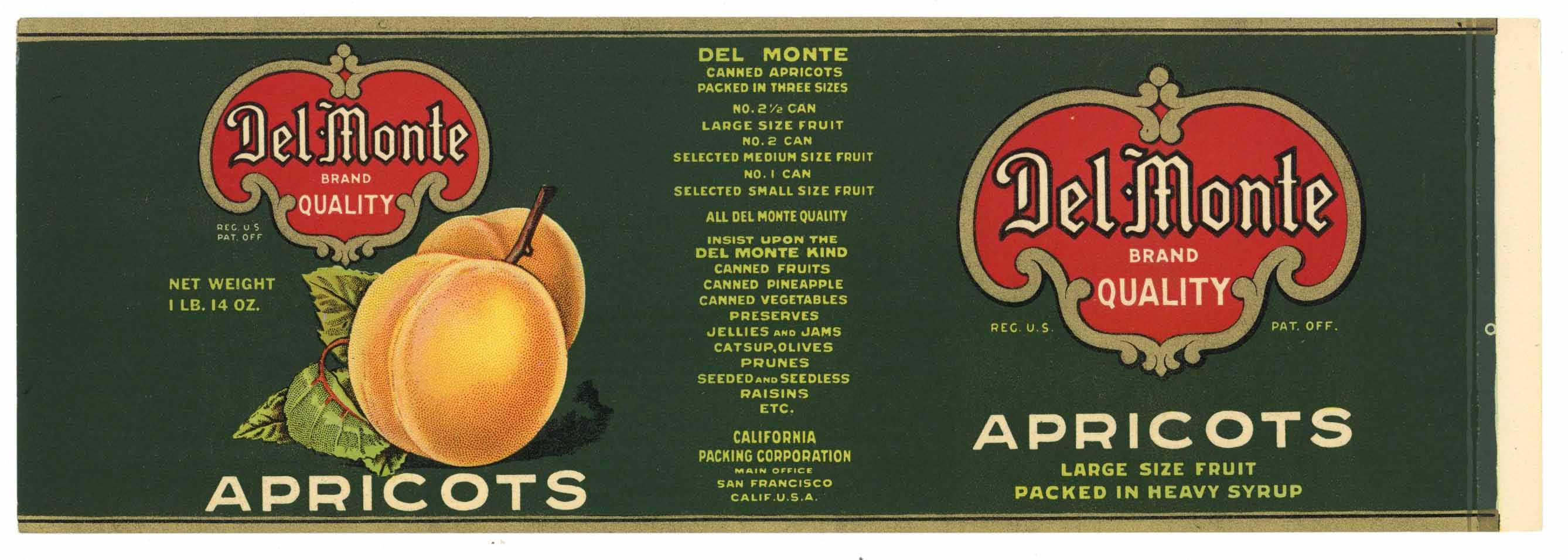 Del Monte Brand Vintage Apricot Can Label, L – thelabelman
