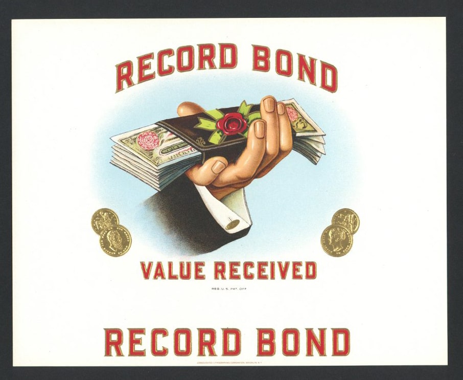 Record Bond Inner Cigar Box Label – thelabelman
