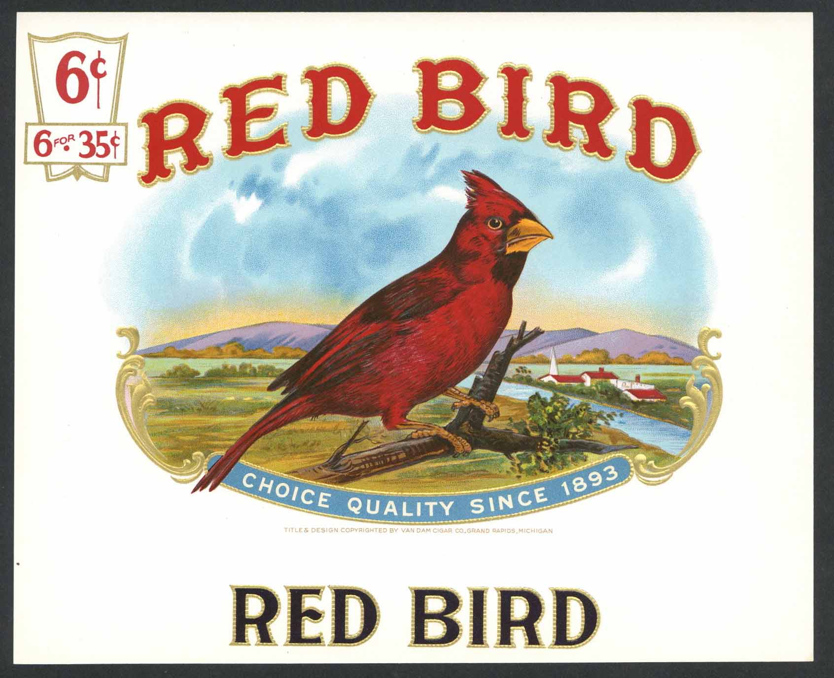 Red Bird Brand Inner Cigar Box Label – thelabelman
